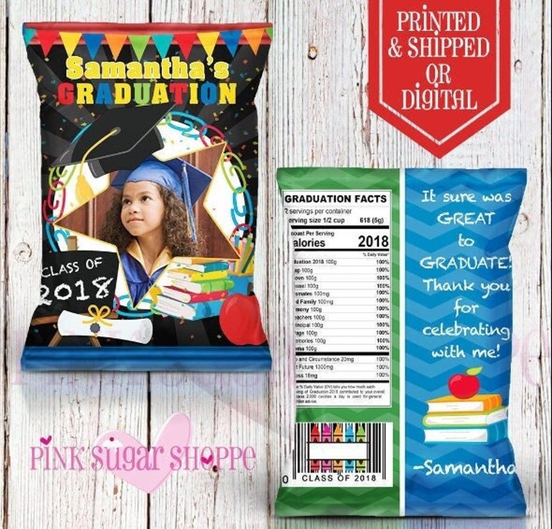 Graduation Chip Bags - Pre-k Graduation - Kindergarten Graduation ...