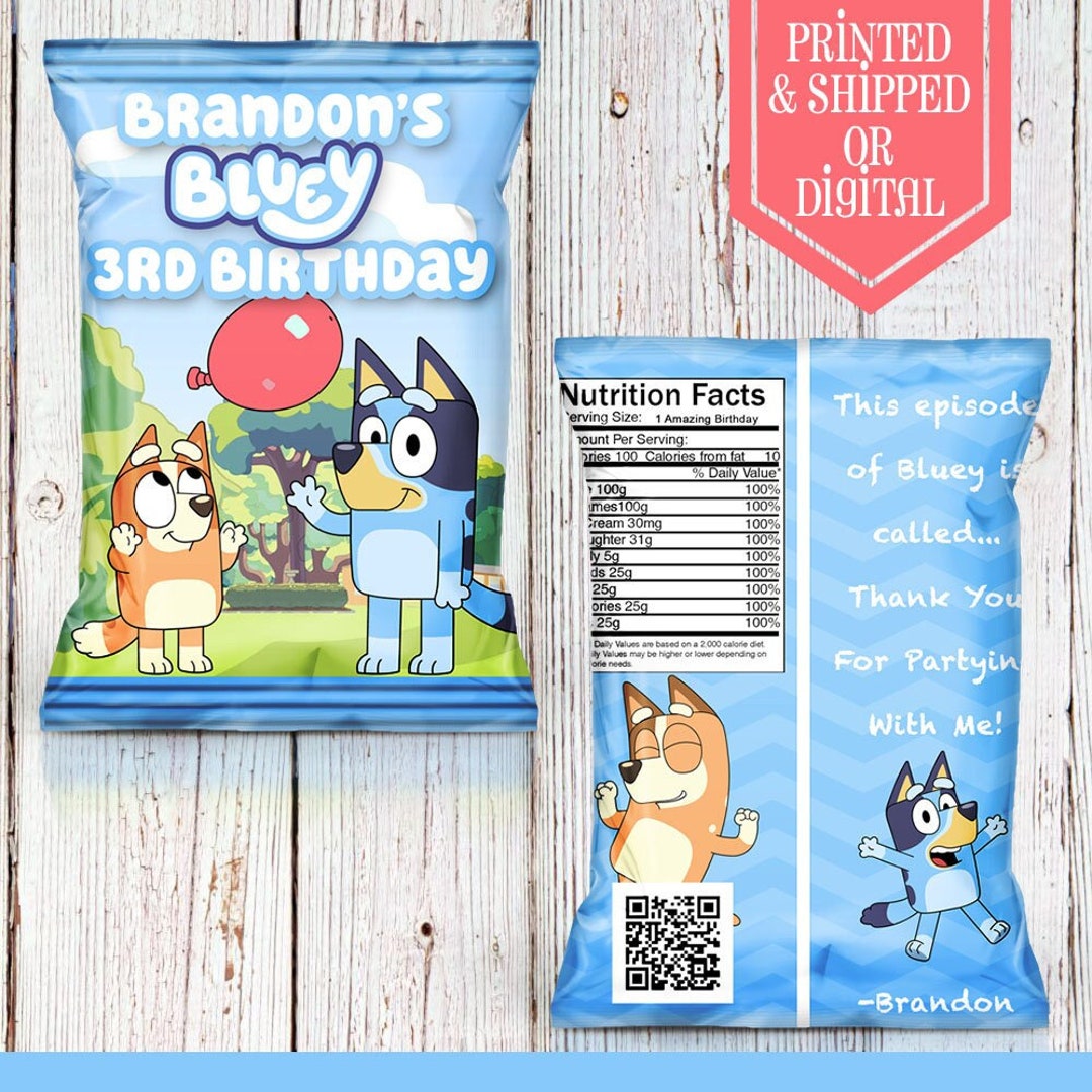 Bluey Chip Bags Chip Bags Bluey Bluey Party Bluey Invitation Bluey ...