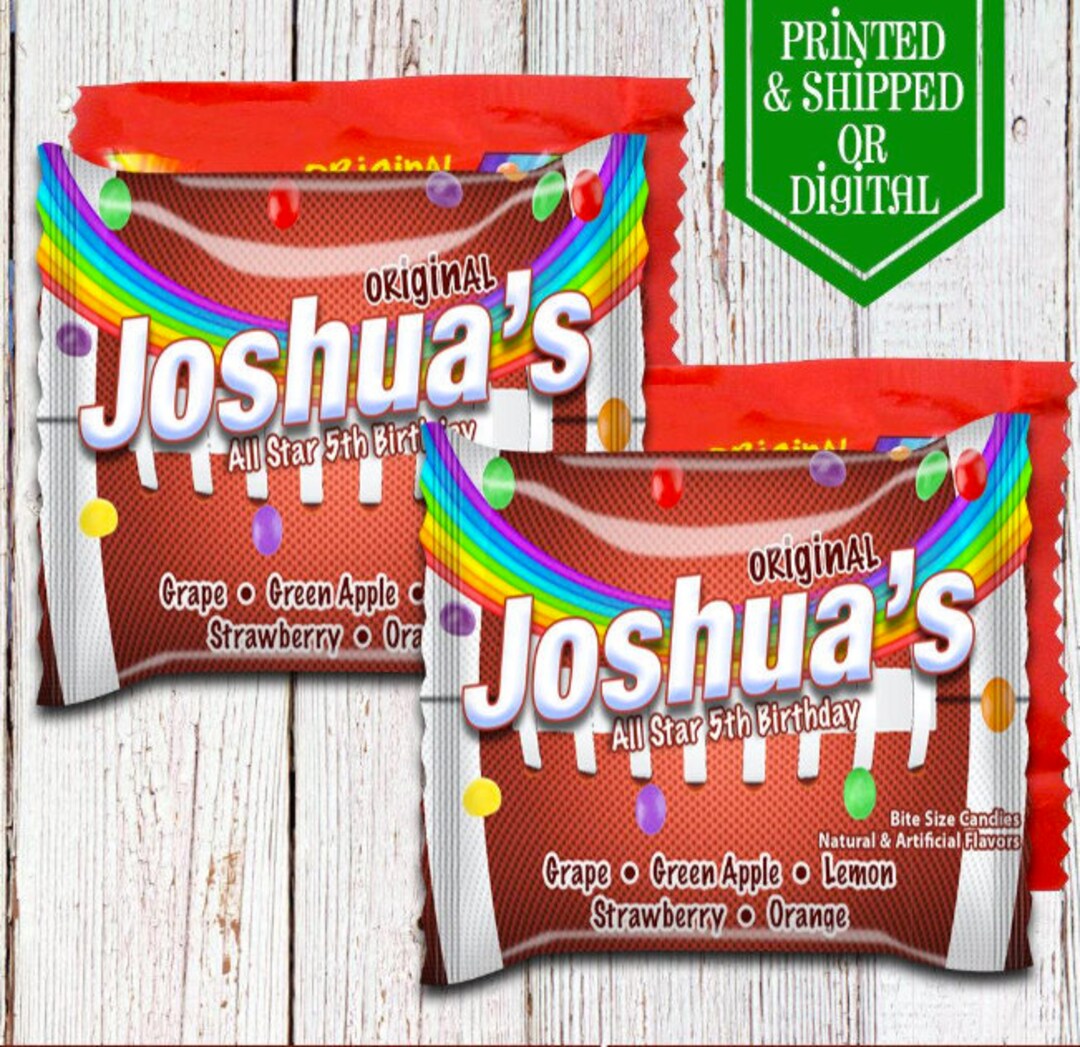 Football Mini Rainbow Candies - Candy Labels - Football Party ...
