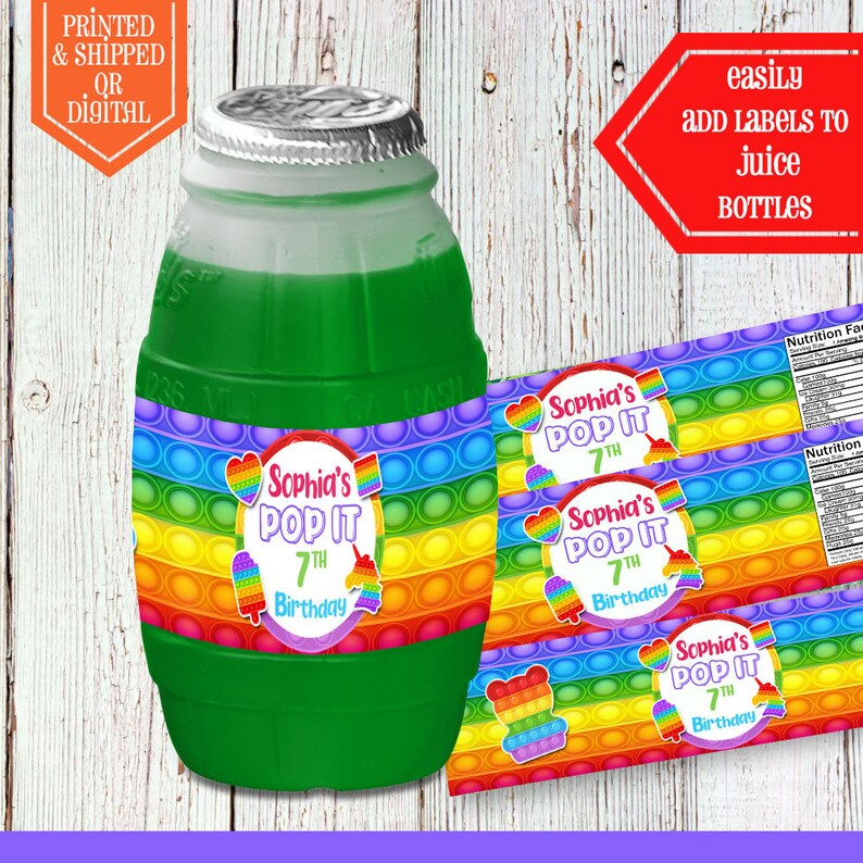 Rainbow Pop It Barrel Juice Labels Barrel Juice Pop It - Etsy