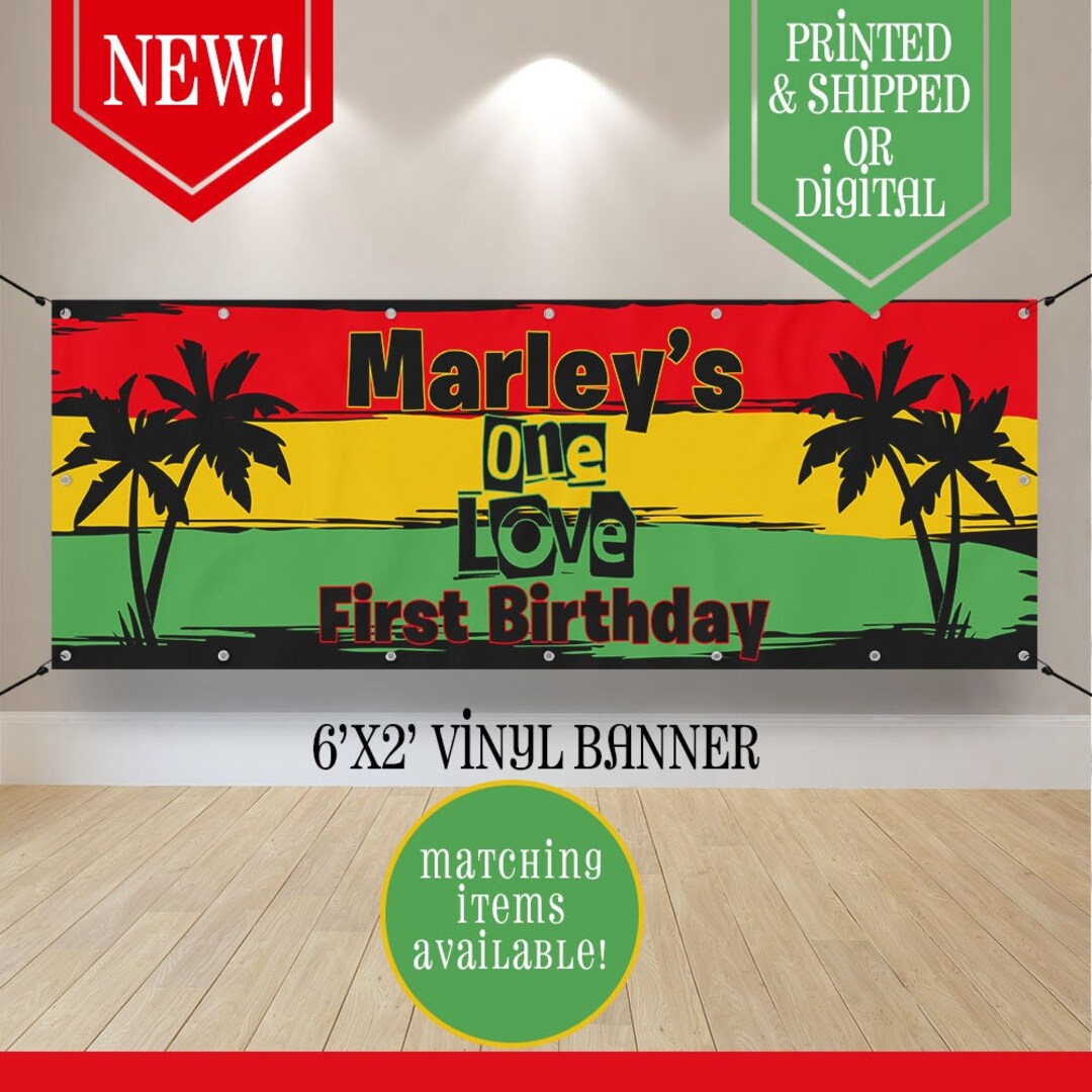 One Love Banner - Birthday Banner - One Love Party - One Love Birthday ...