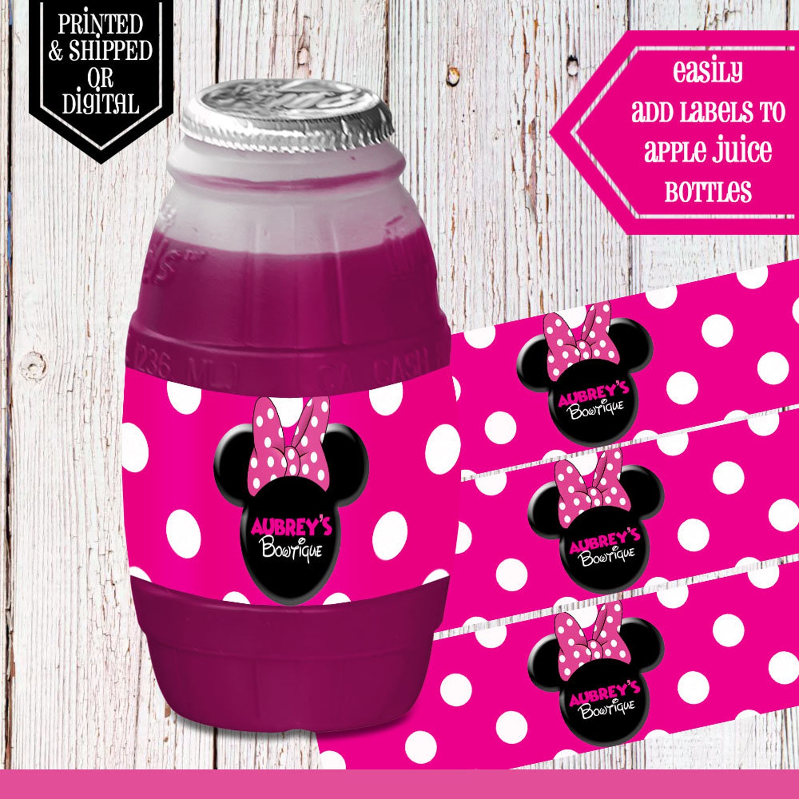 Minnie Mouse Barrel Juice Labels Barrel Juice Minnie Mouse Party Minnie ...