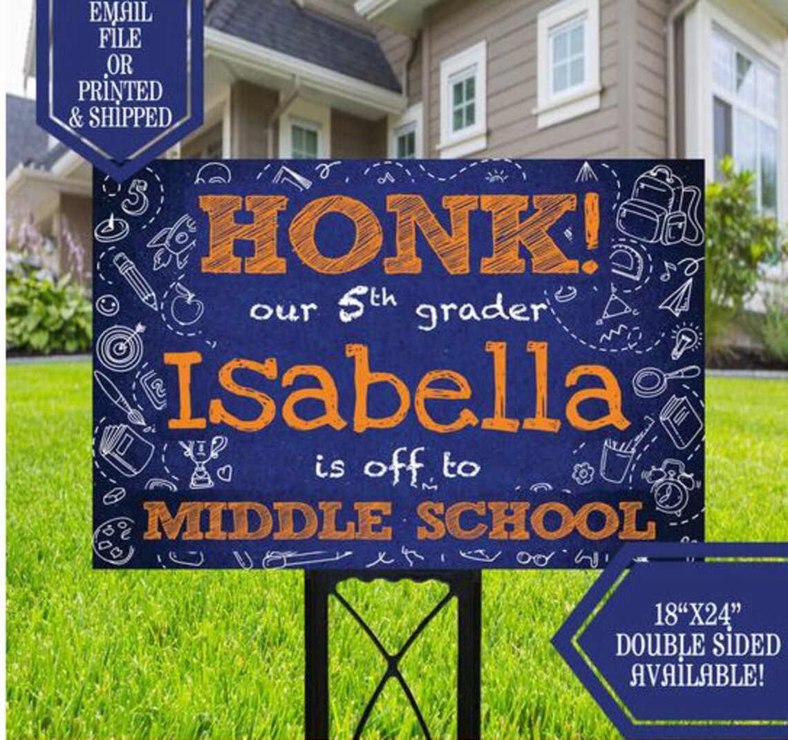 Middle School Grad Yard Sign - Middle School Graduation - 5th Grade ...