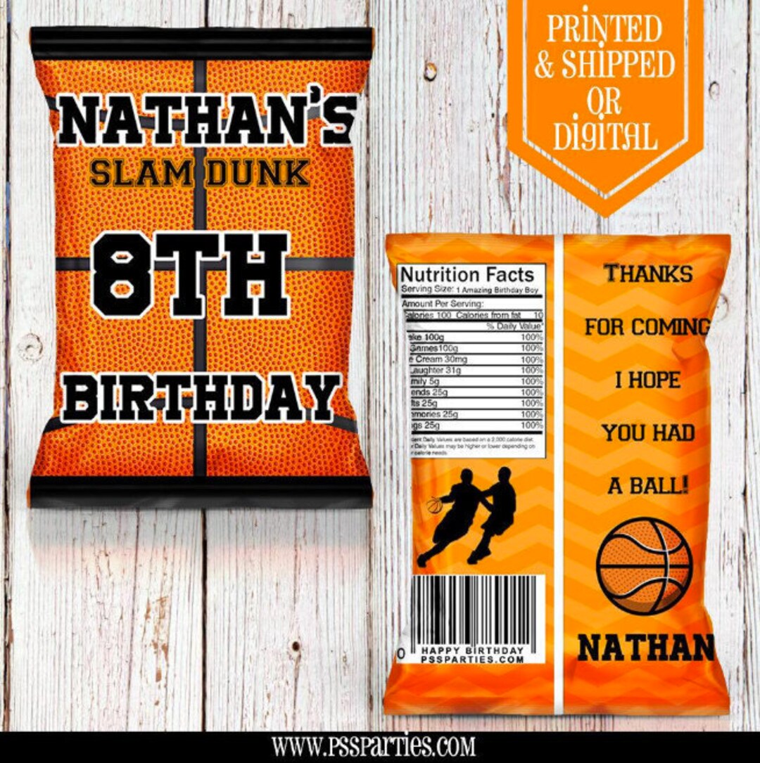 Basketball Party Chip Bags - Chip Bags - Basketball Party - Basketball ...