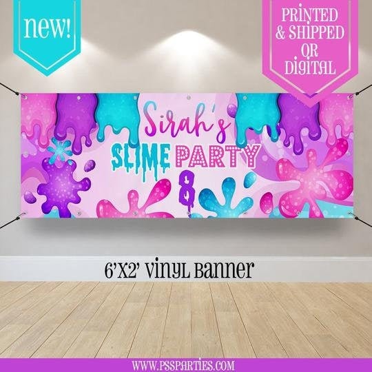 Slime Birthday Banner Birthday Banner Slime Party - Etsy