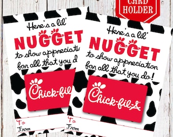 Teacher Appreciation Chick-fil-a Gift Card Holder - Etsy