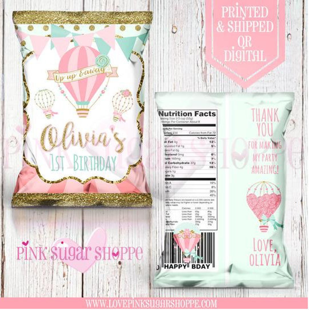 Hot Air Balloon Chip Bags - Hot Air Balloon Invitation - up up and Away ...