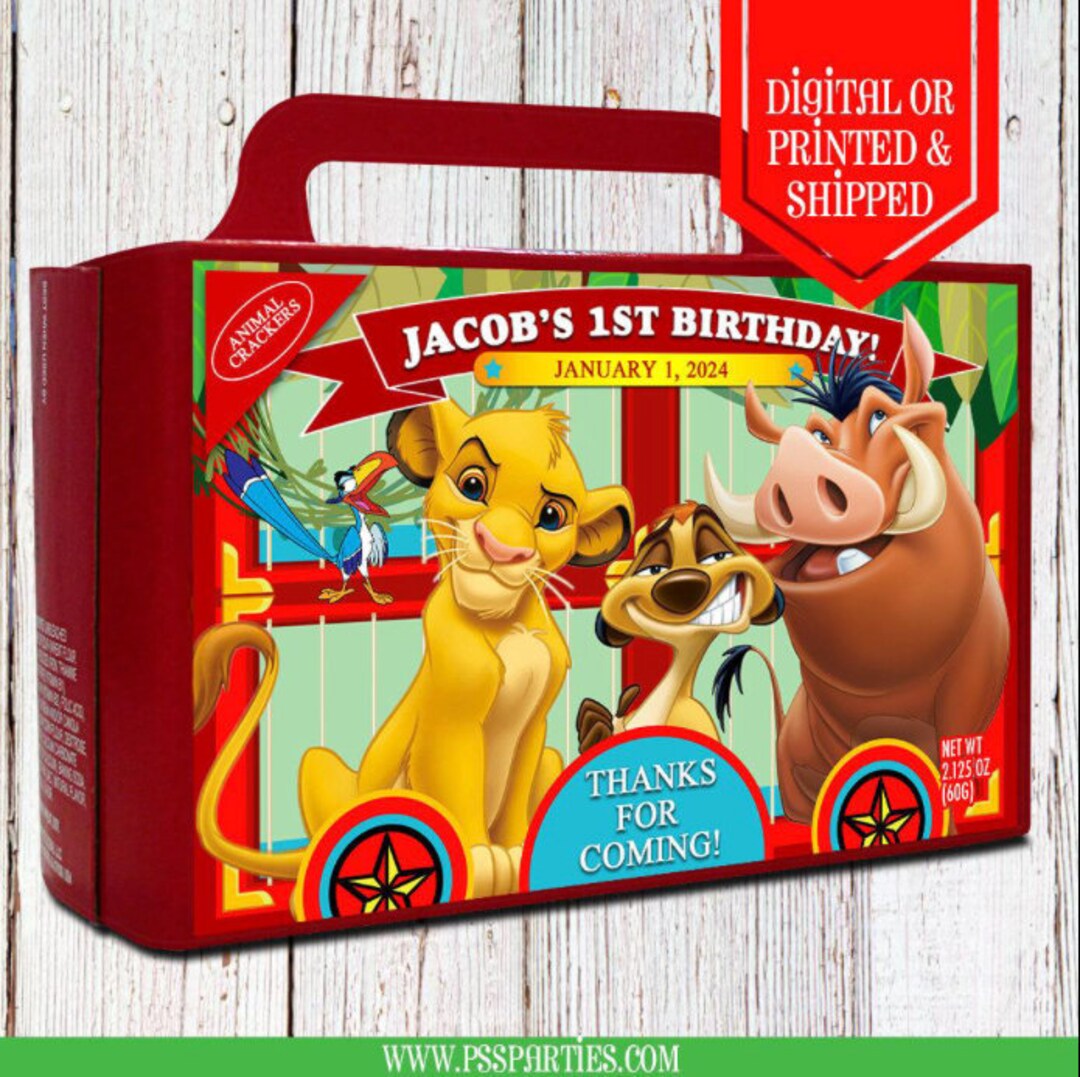 Lion King Animal Cracker Labels - Lion King - Lion King Party - Lion ...