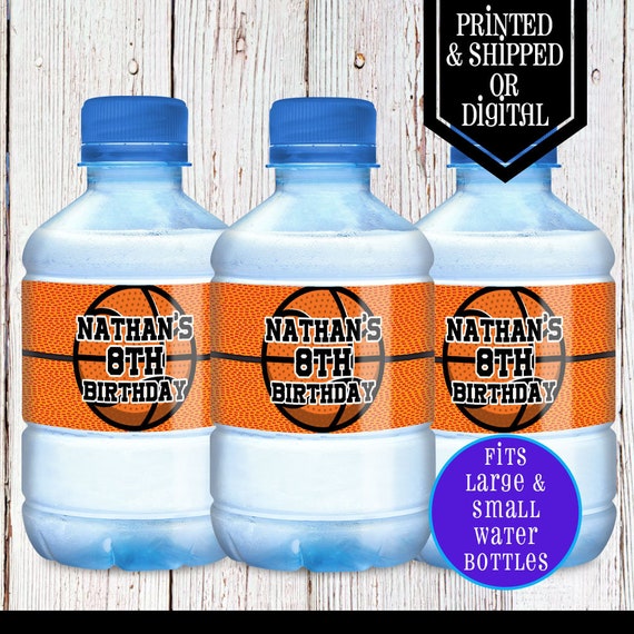 Basketball Water Bottle Labels Water Label Basketball | Etsy