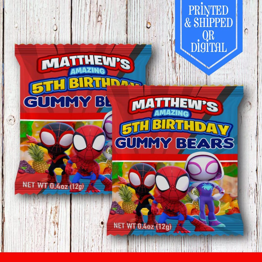 Spidey and His Amazing Friends Gummy Bear Favors - Fruit Snack - Spidey ...