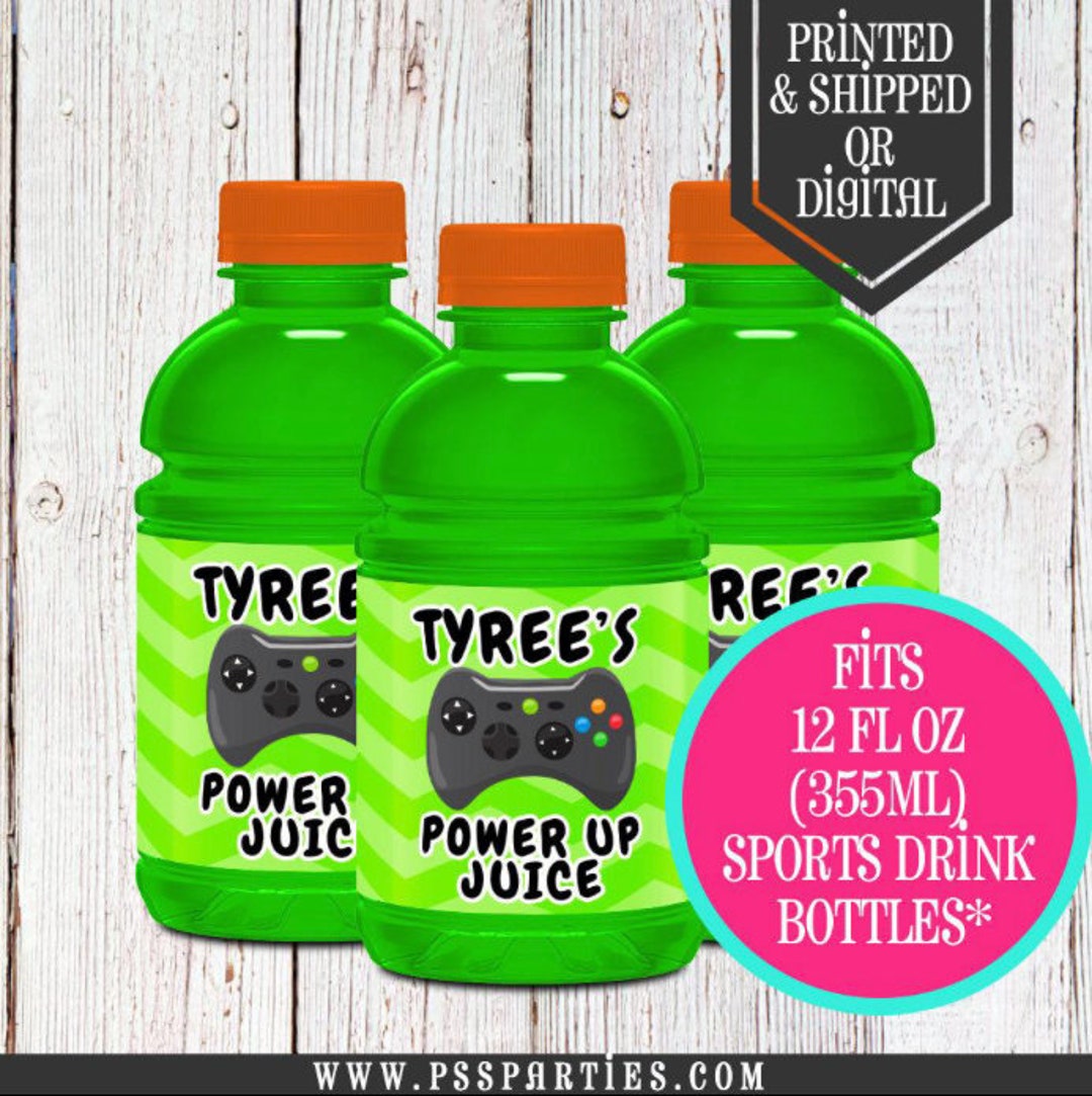 Gamer Bottle Labels - Drink Labels - Video Game Party - Game on ...