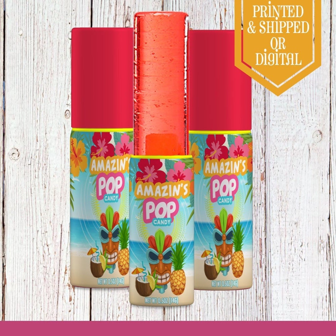 Tiki Luau Push Pops - Candy Labels - Tiki Party - Luau Birthday - Tiki ...