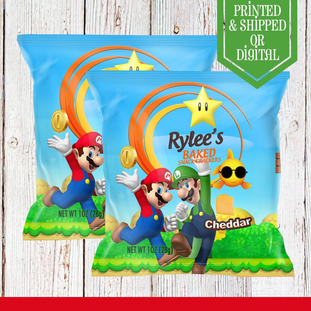 Super Mario Goldfish Snack Bags - Chip Bags - Super Mario Party - Super ...