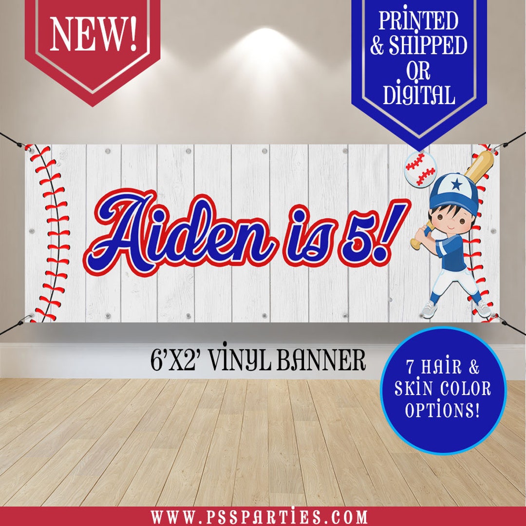 Birthday Baseball Banner - Baseball - Baseball Party - Sports Party ...