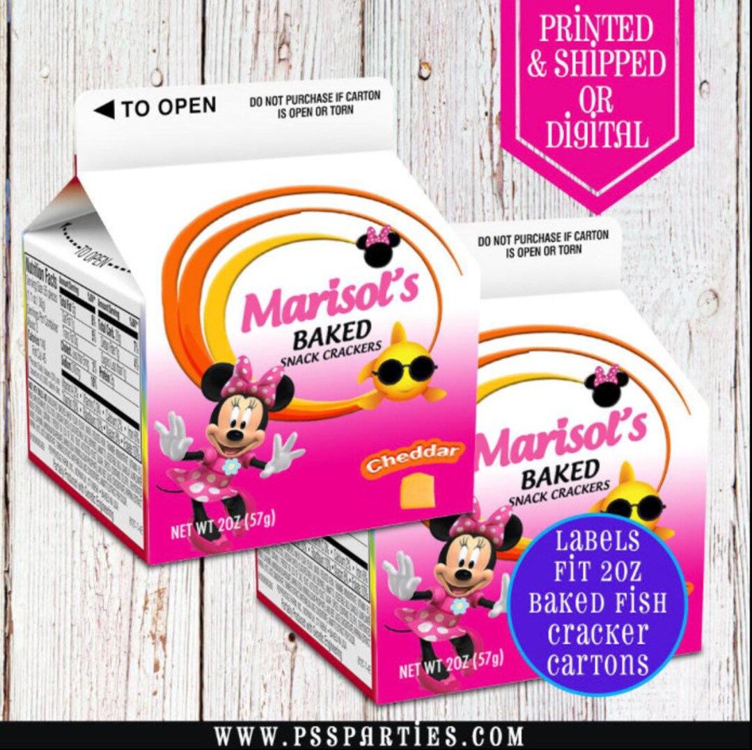 Minnie Mouse Goldfish Crackers Carton Labels - Chip Bag - Goldfish ...