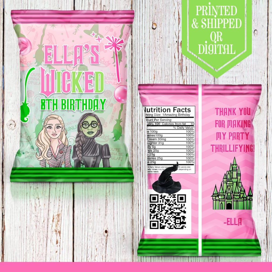 Wicked Chip Bags - Chip Bags - Wicked - Wicked Party - Wicked Theme ...