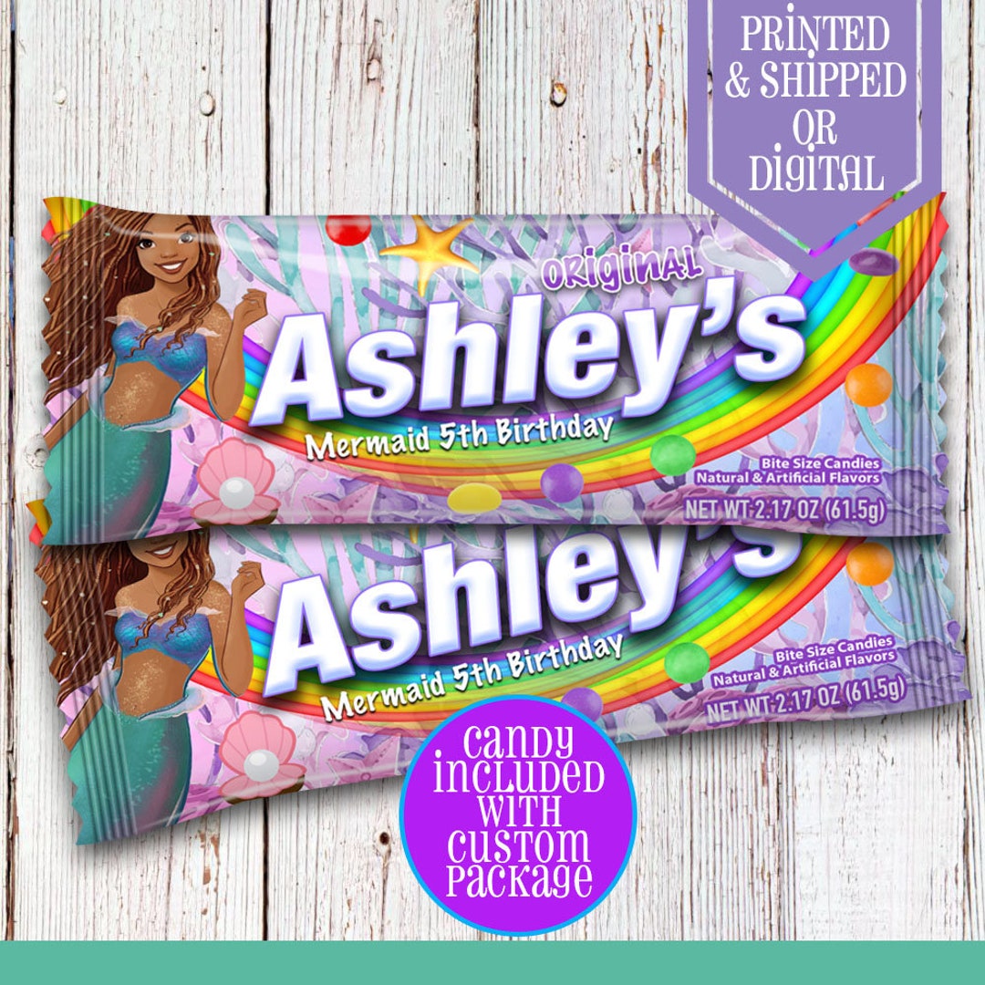 The Little Mermaid Rainbow Candies - Candy Labels - Little Mermaid ...