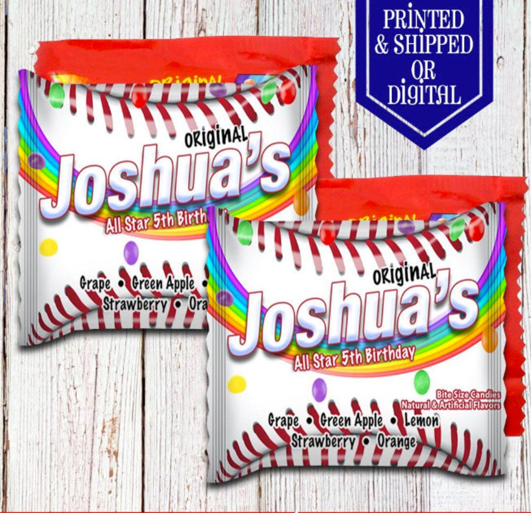 Baseball Mini Rainbow Candies - Candy Labels - Baseball Party ...