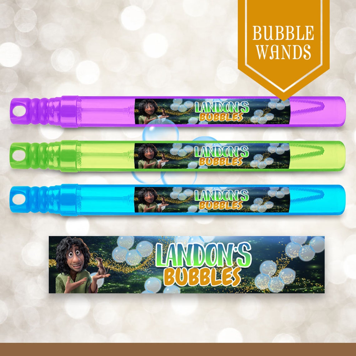 Encanto Bruno Bubble Wand Labels Bubble Favors Encanto Party