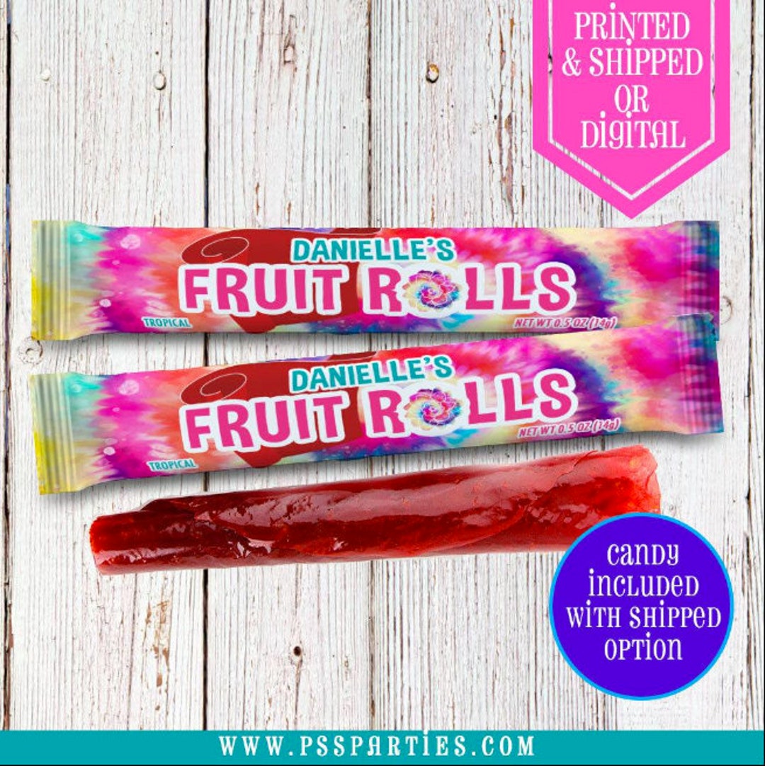 Tie Dye Fruit Roll Favors - Candy Favors - Tie Dye Party - Tie Dye ...