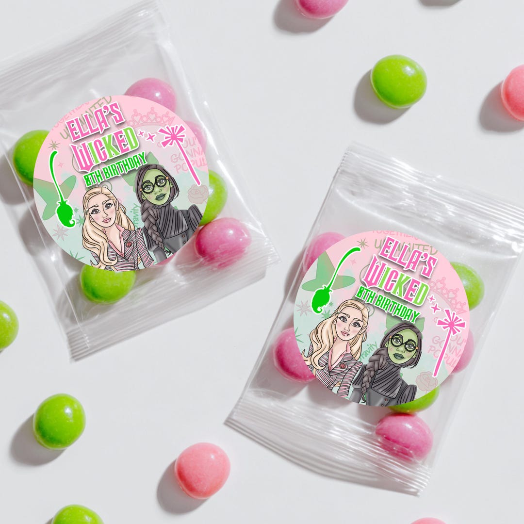 Wicked Sticker Favors - Wicked Party - Wicked Birthday - Wicked Favors ...