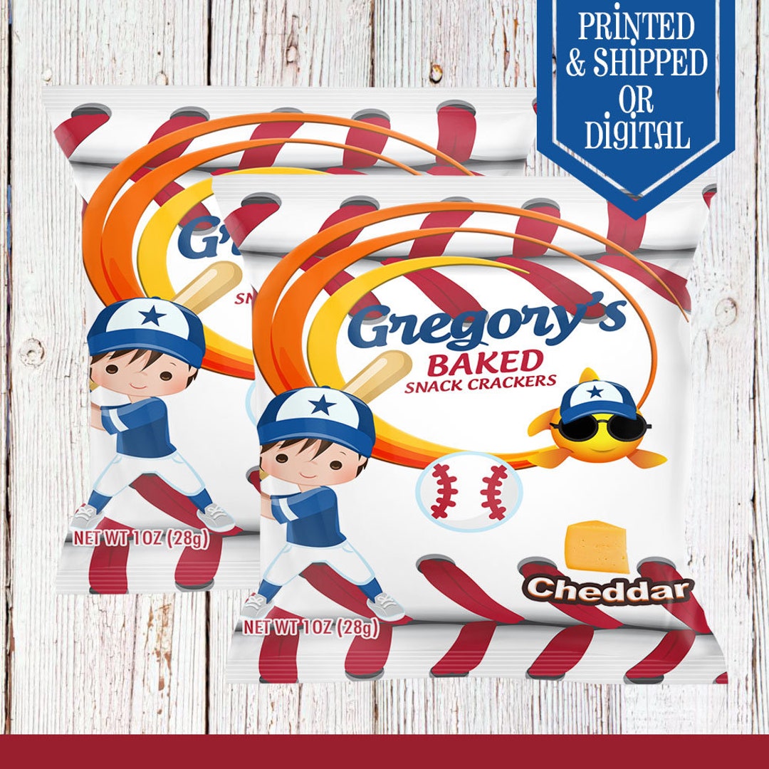 Baseball Boy Goldfish Snack Bags - Chip Bags - Baseball Party ...