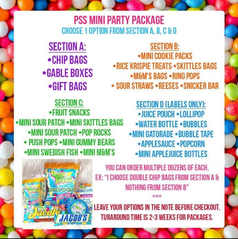 Mini Party Package - Etsy