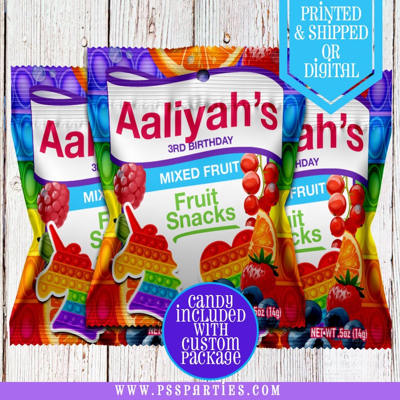Rainbow Pop It Fruit Snacks Fruit Snacks Pop It Party - Etsy
