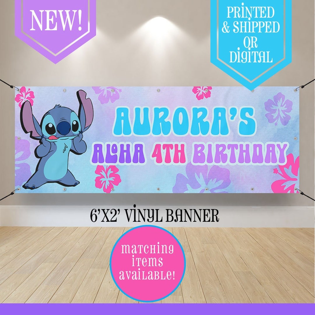 Stitch Banner - Birthday Banner - Stitch Party - Stitch Birthday ...