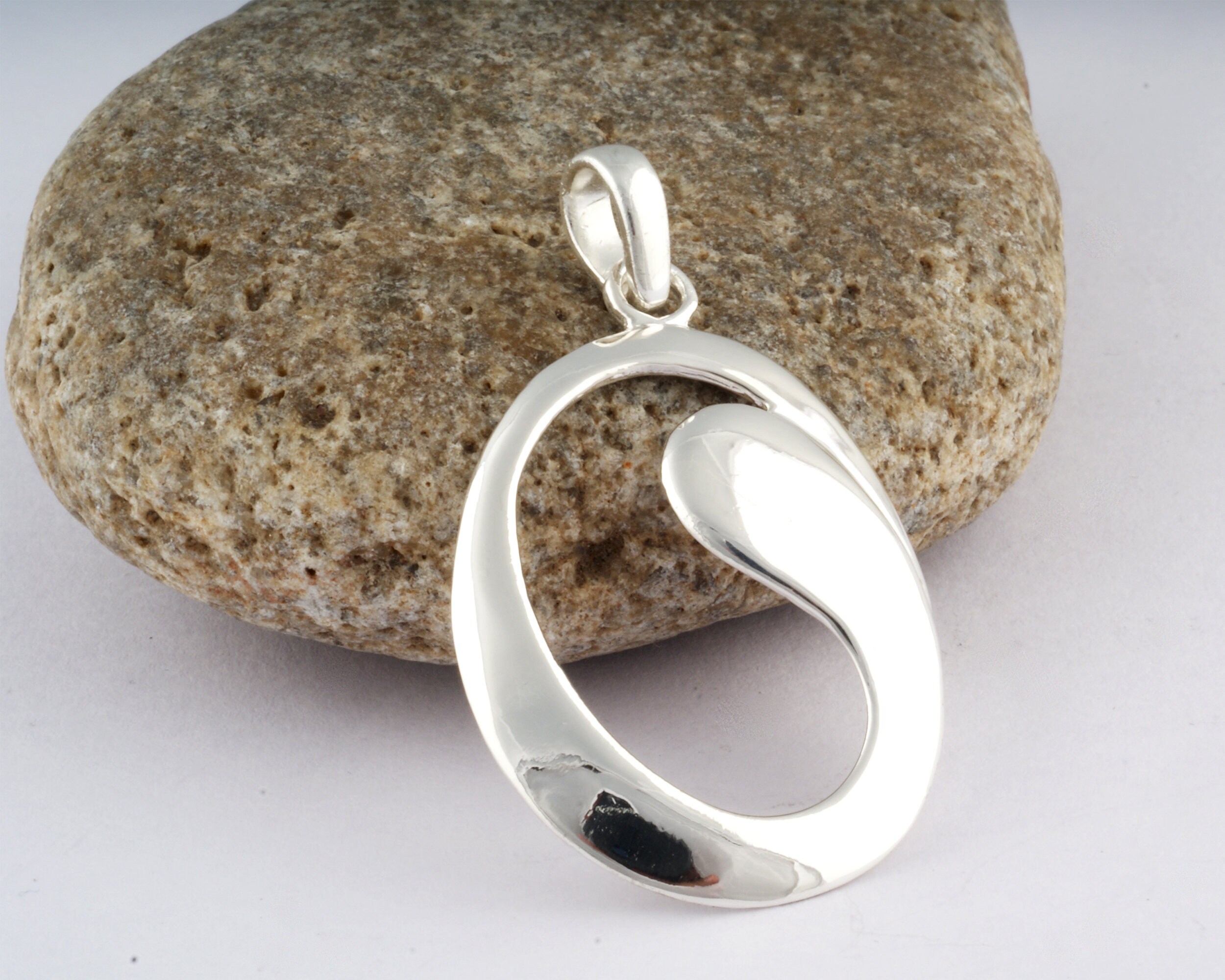 Solid 925 Sterling Silver Chunky Pendant. Handmade, Designer, Gift for ...