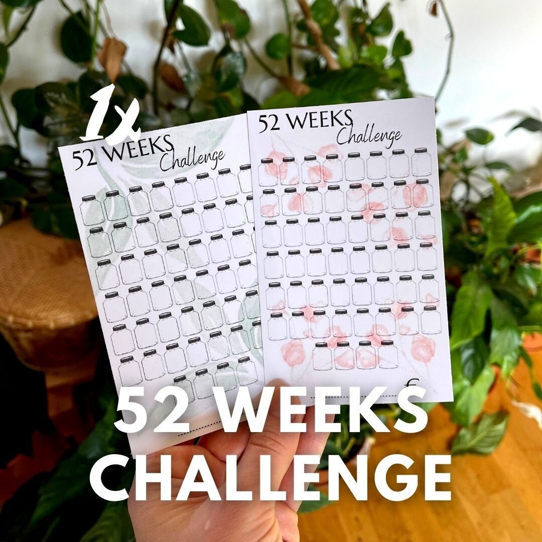 Blanko 52 Weeks Challenge Tracker Sparziele und Erfolge | Etsy