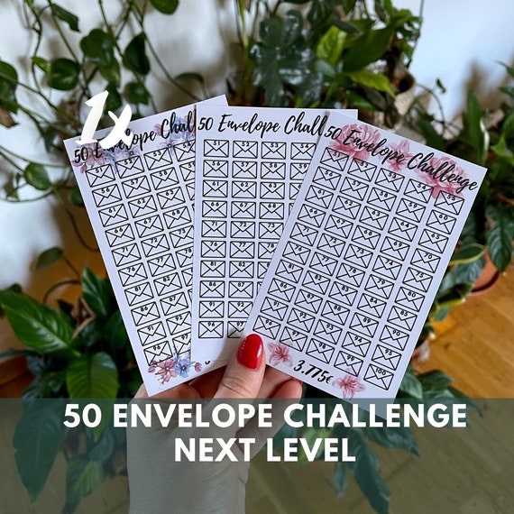 50 Envelope Challenge next Level Tracker Sparziele und Erfolge | Etsy
