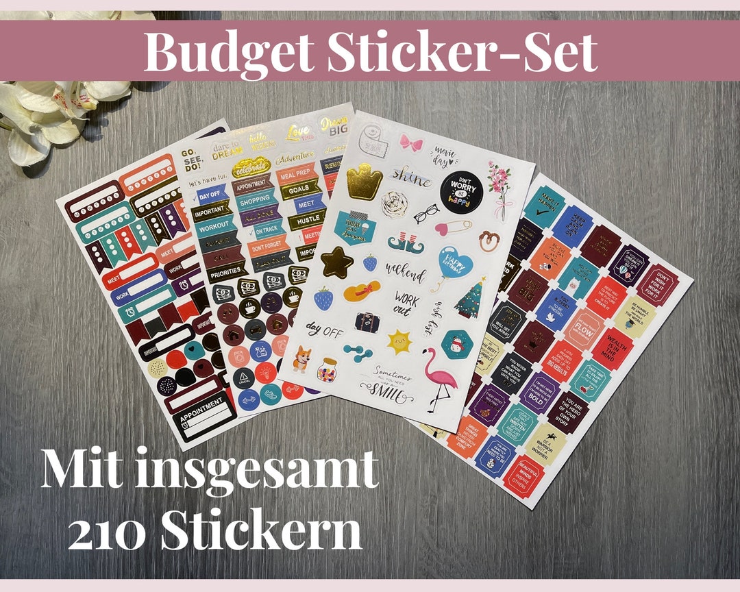 Budget / Planner Sticker Set With 210 Stickers - Etsy