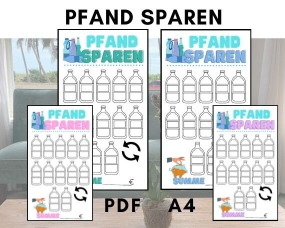 Pfand sparen SparChallenge Tracker Sparziele und Erfolge - Etsy.de