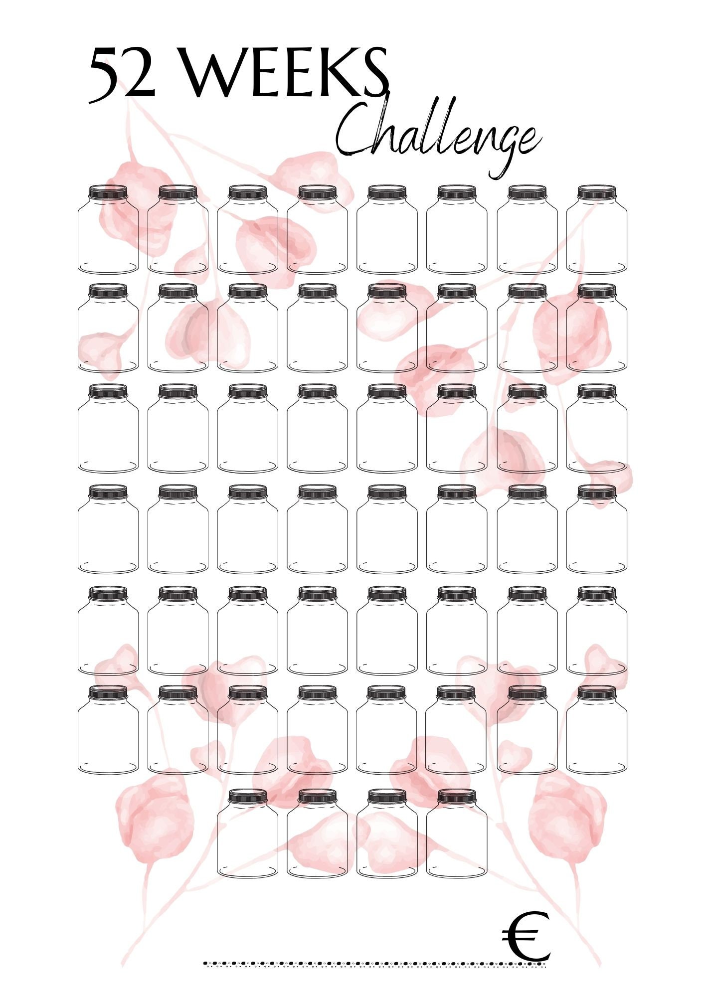 Blanko 52 Weeks Challenge Tracker Sparziele und Erfolge | Etsy