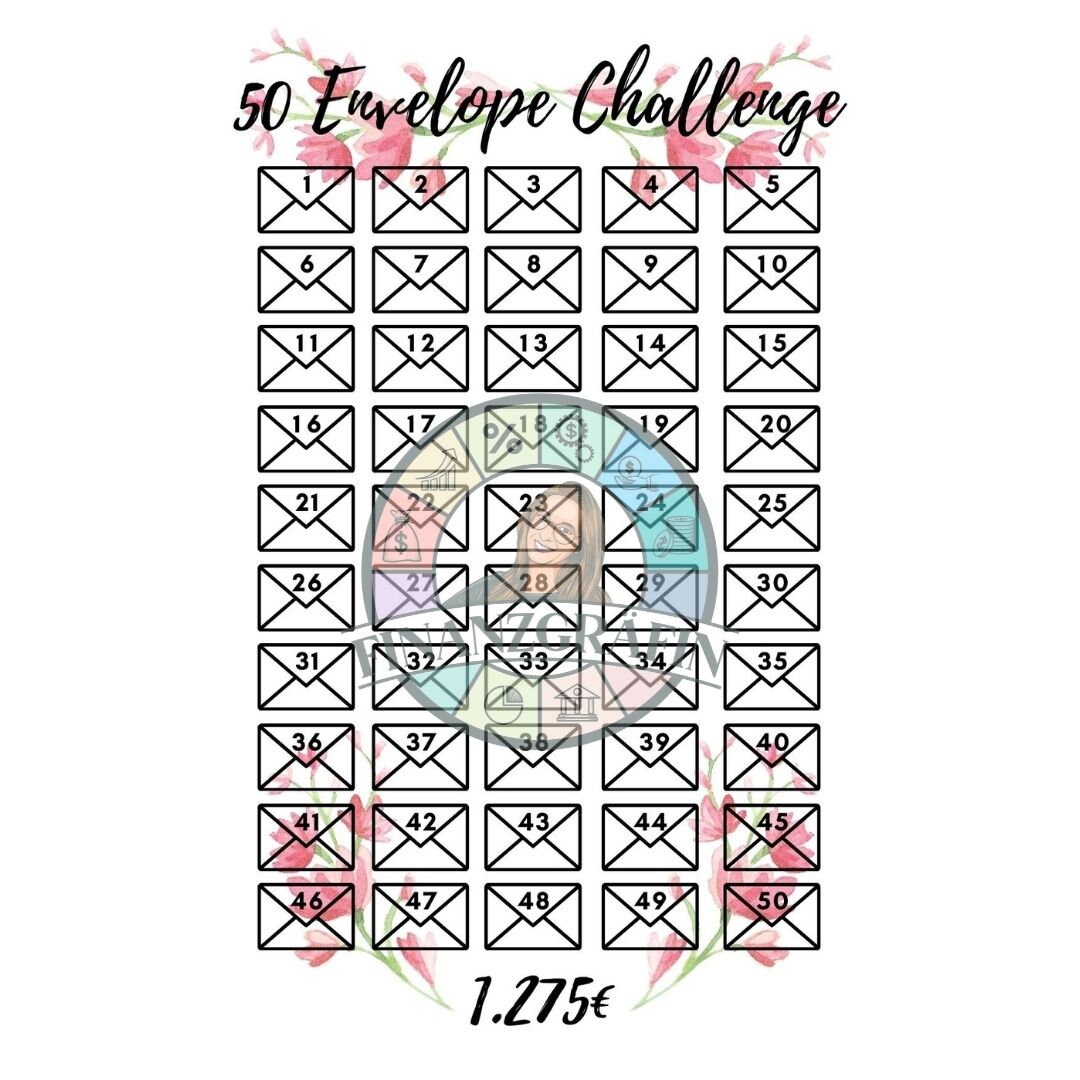 50 Envelope Challenge Tracker Sparziele und Erfolge | Etsy