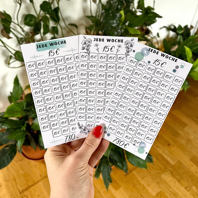Save 15 Euros Every Week Challenge 52 Weeks Challenge PDF Set A4 - Etsy
