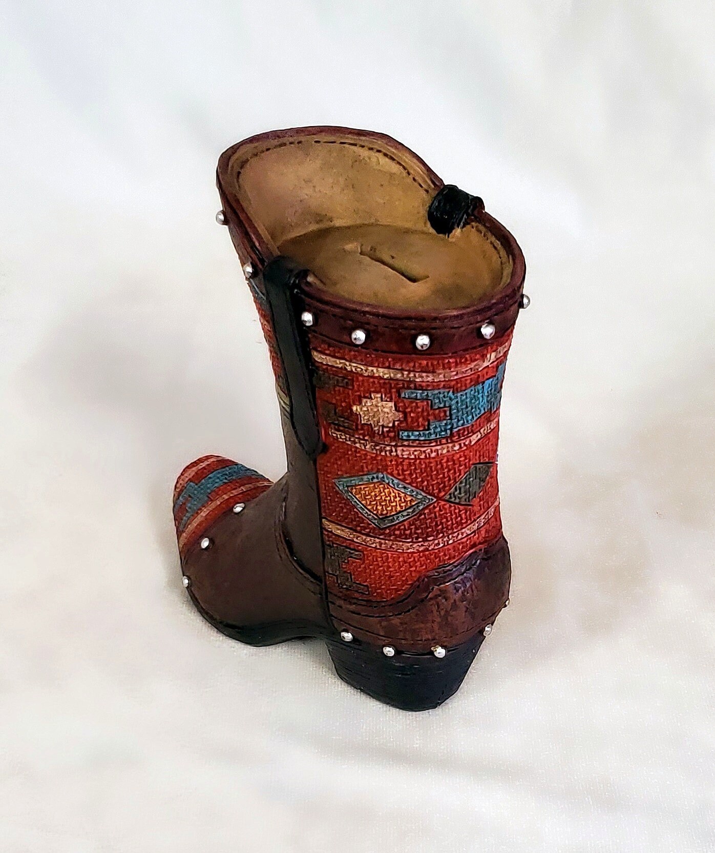 Native American Southwestern Cowboy Boot Coin Bank, Aztec Design, Kids ...