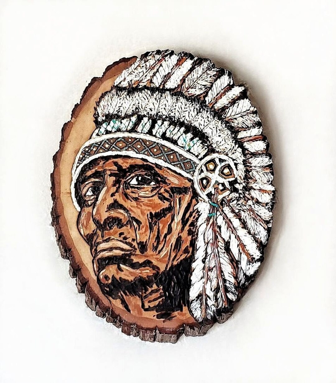 Custom Woodburned Native American Art, Wood Painting, Native American ...