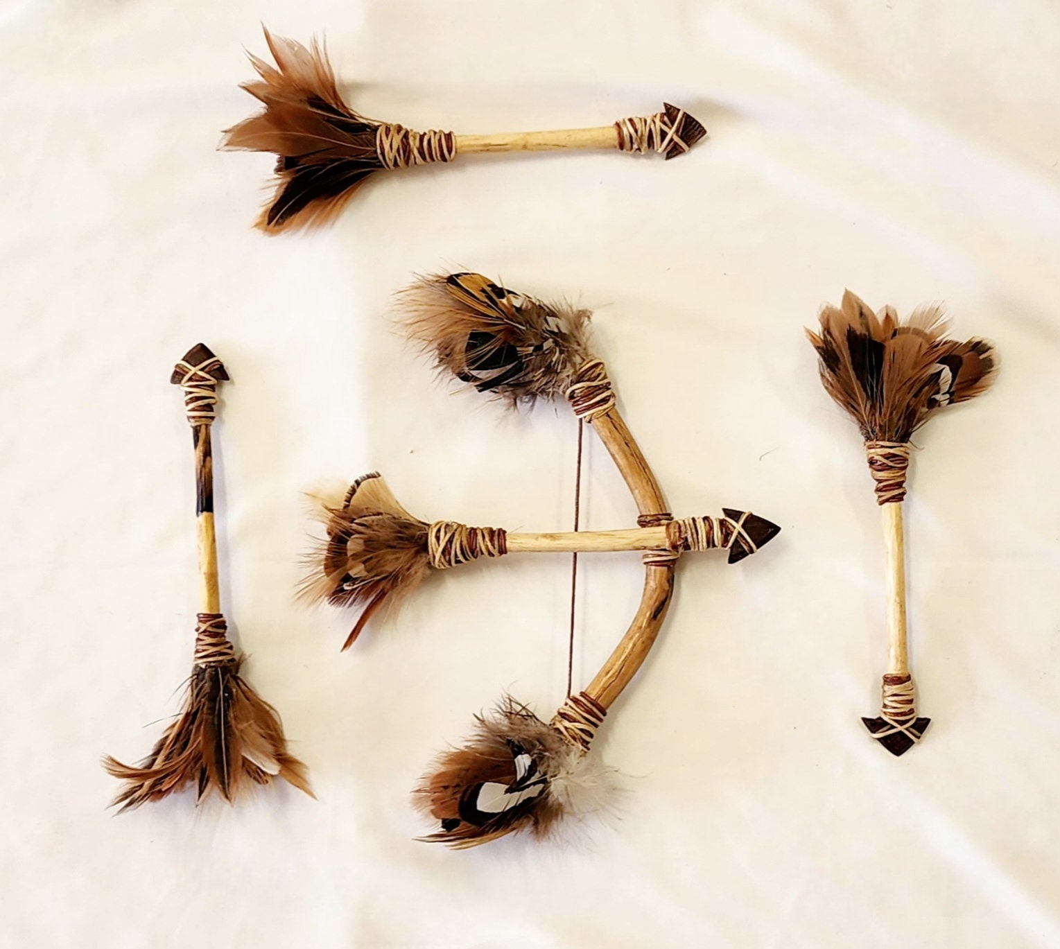 Wood Bow and Arrow Wall Hanging, Native American Bow and Arrow Replica ...