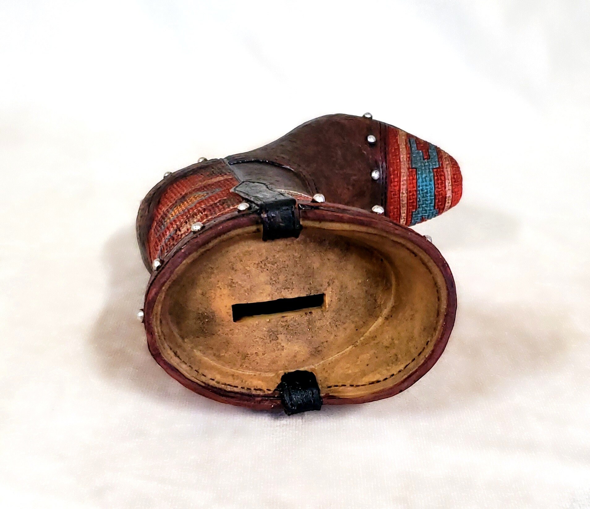 Native American Southwestern Cowboy Boot Coin Bank, Aztec Design, Kids ...