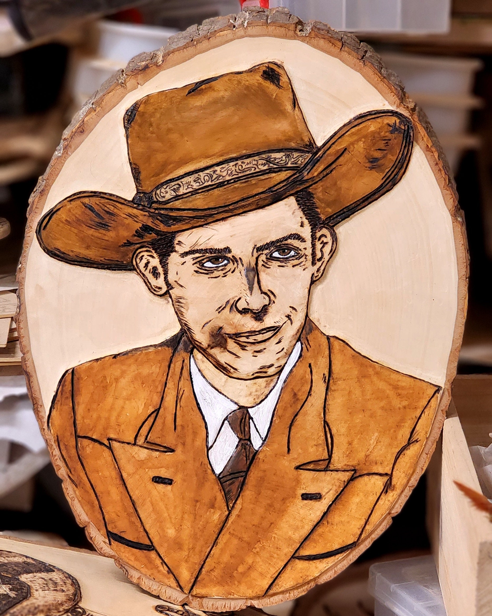 Custom Handmade Wood Burned Plaque, Hank Williams Sr. Art, Country ...