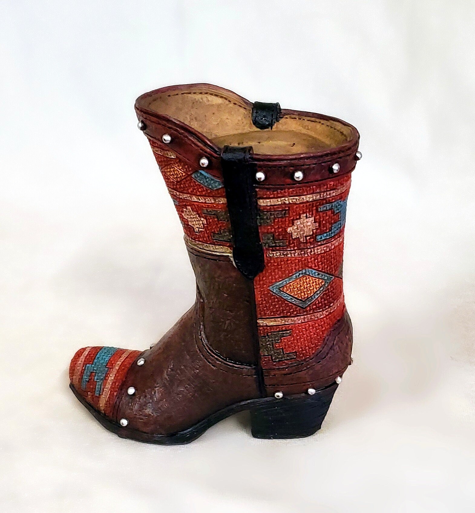Native American Southwestern Cowboy Boot Coin Bank, Aztec Design, Kids ...