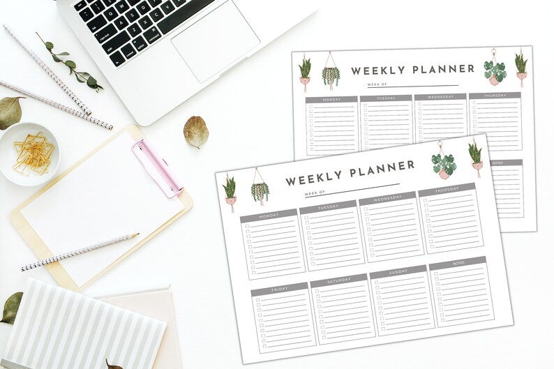 Weekly Planner Printable Checklist Cute Digital Planner Undated to Do ...