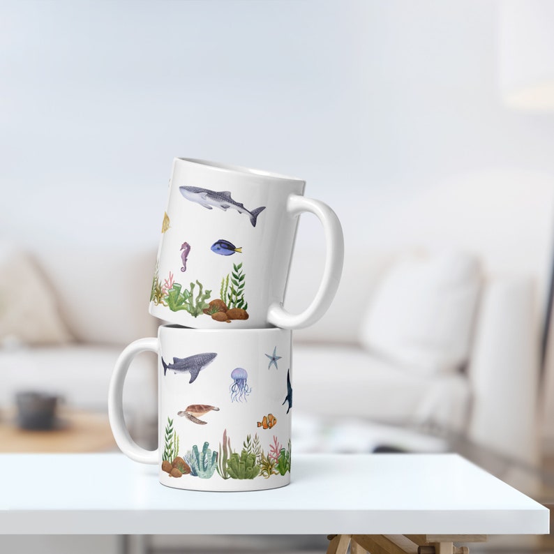 Under the Sea Ocean Mug Nautical Decor Gift for Her Under 20 | Aquarium ...