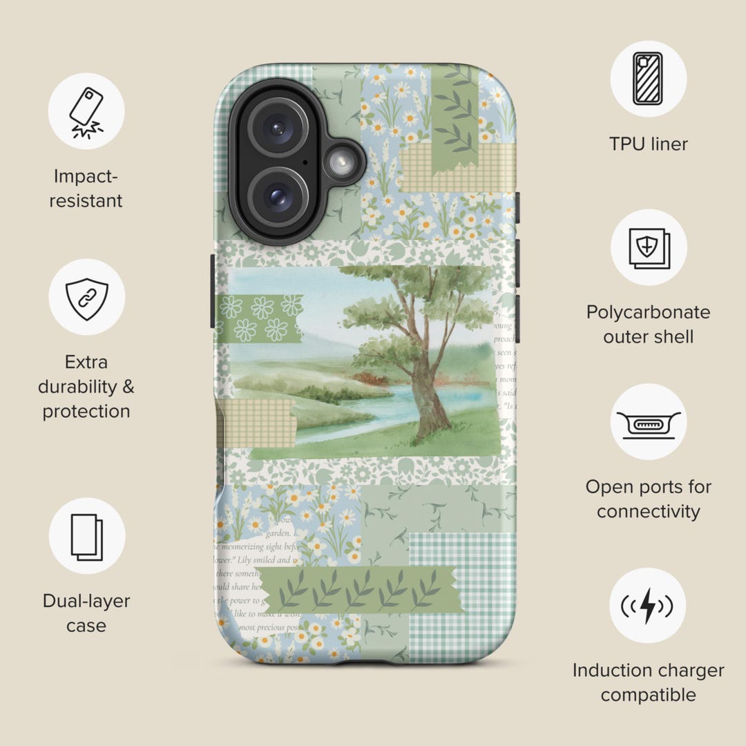Cottagecore Collage Phone Case Compatible With iPhone 16, 15, 14, 13 ...