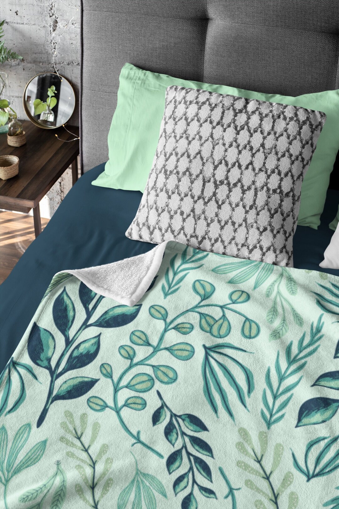 Green Boho Throw Blanket Couch Bohemian Bedding Thoughtful Gifts for ...