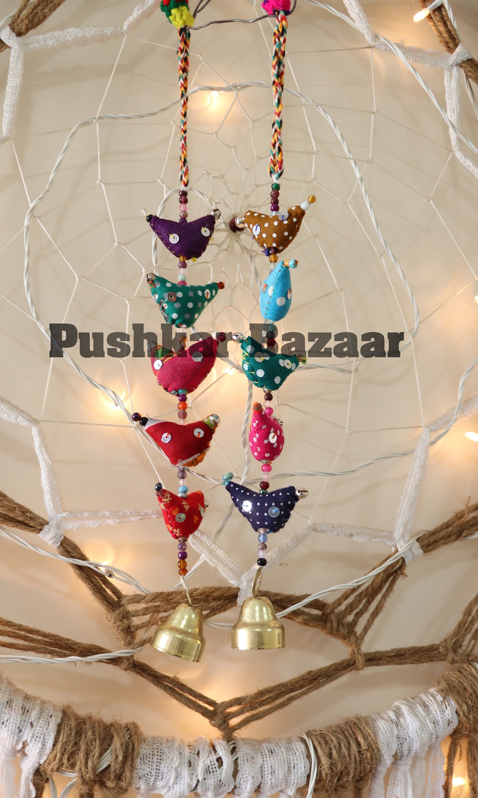 30 Tota Bird Bells Prosperity Hens Mobile String Decoration Indian Home ...