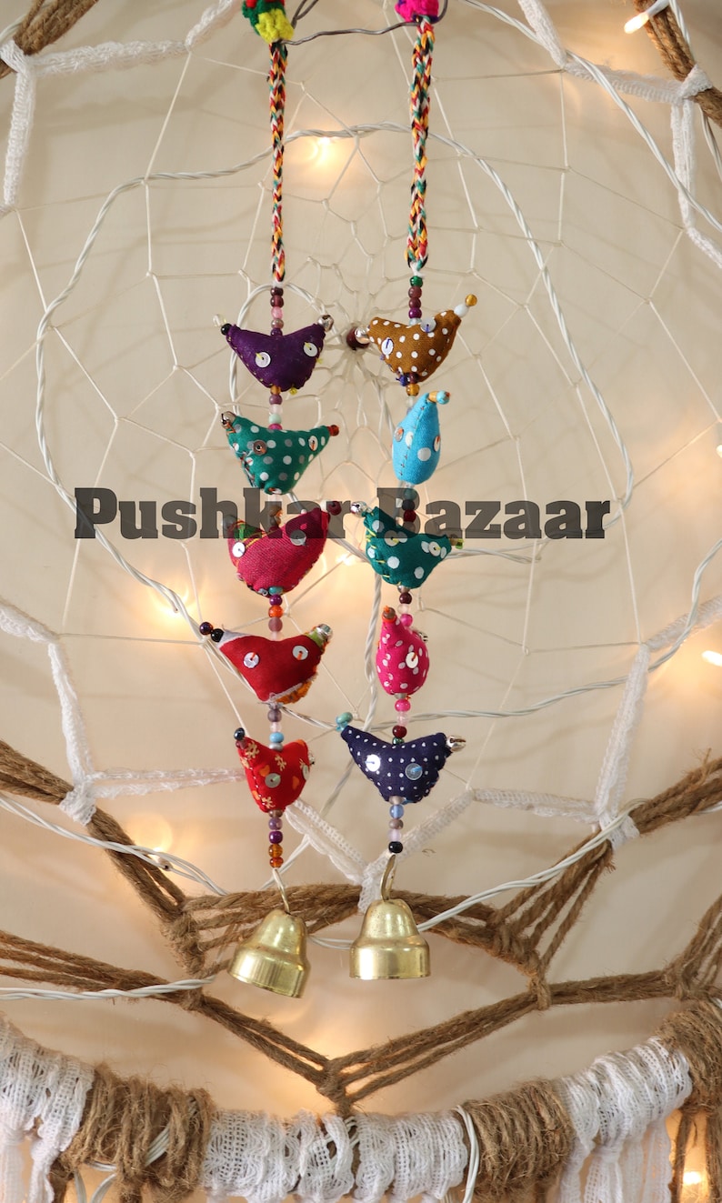 30 Tota Bird Bells Prosperity Hens Mobile String Decoration Indian Home ...
