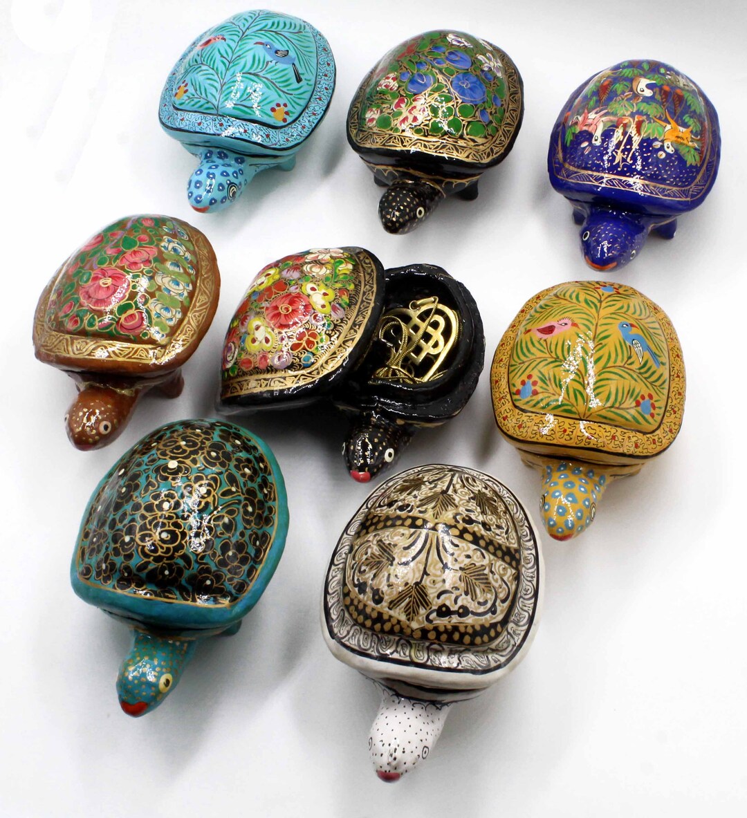 Decorative Turtle Jewellery Box Vintage, Hand Painted Jewelry Holder ...